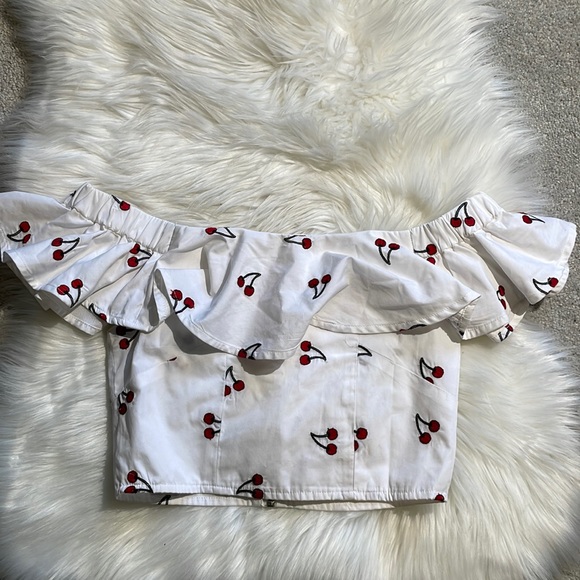 Topshop | Tops | Topshop Cherry Crop Top | Poshmark